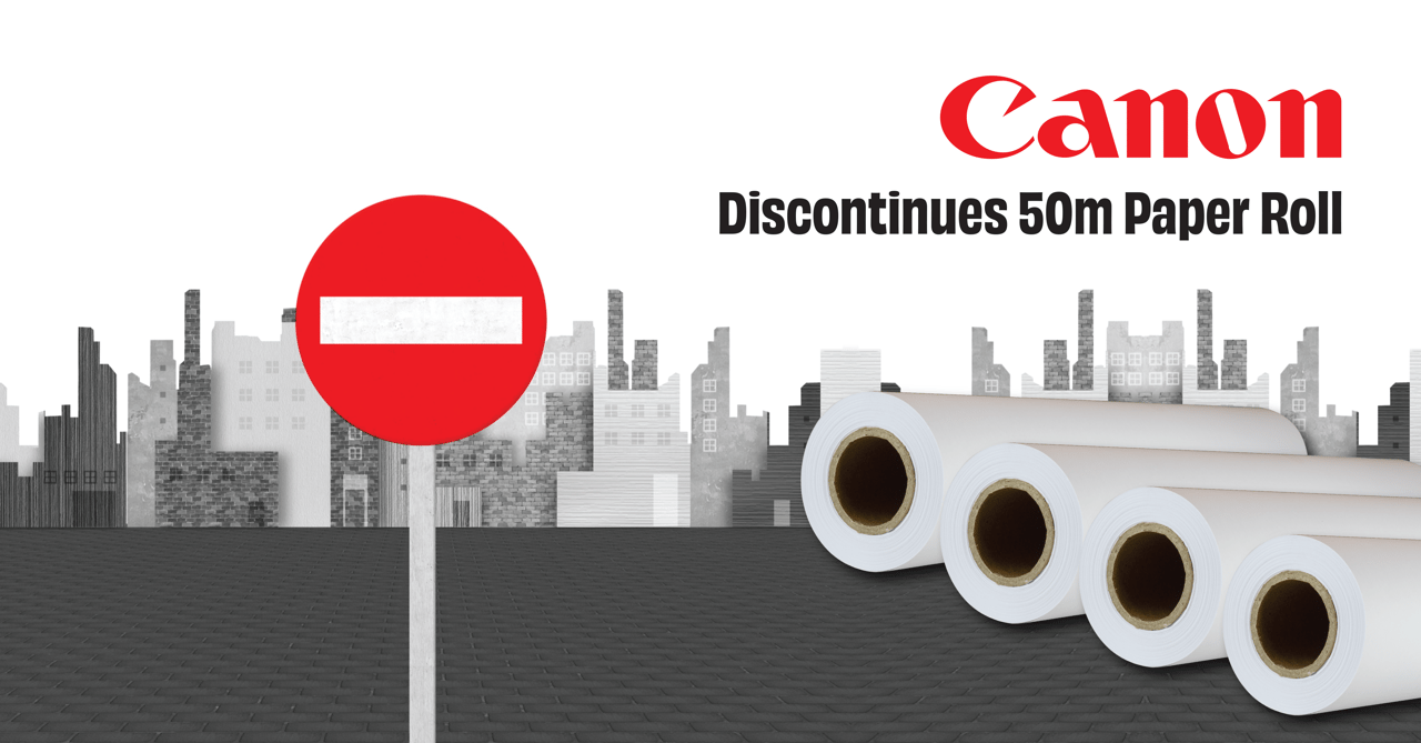 Removal of 50m paper roll from Canon LFP